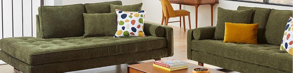 Hugna Grønn Sofa: Velur, Skinn og Stoff – Rask Levering