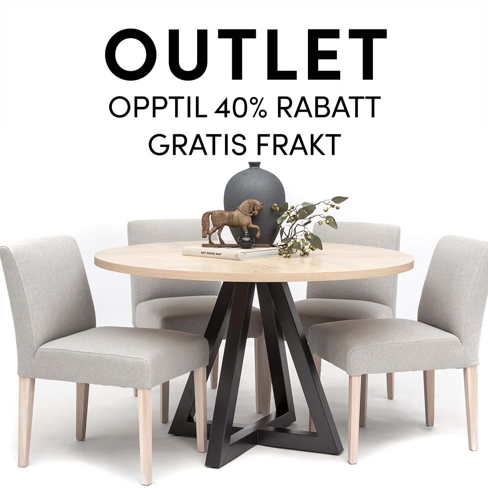 Hugna møbler på nett til stuen, spisestuen, soverommet